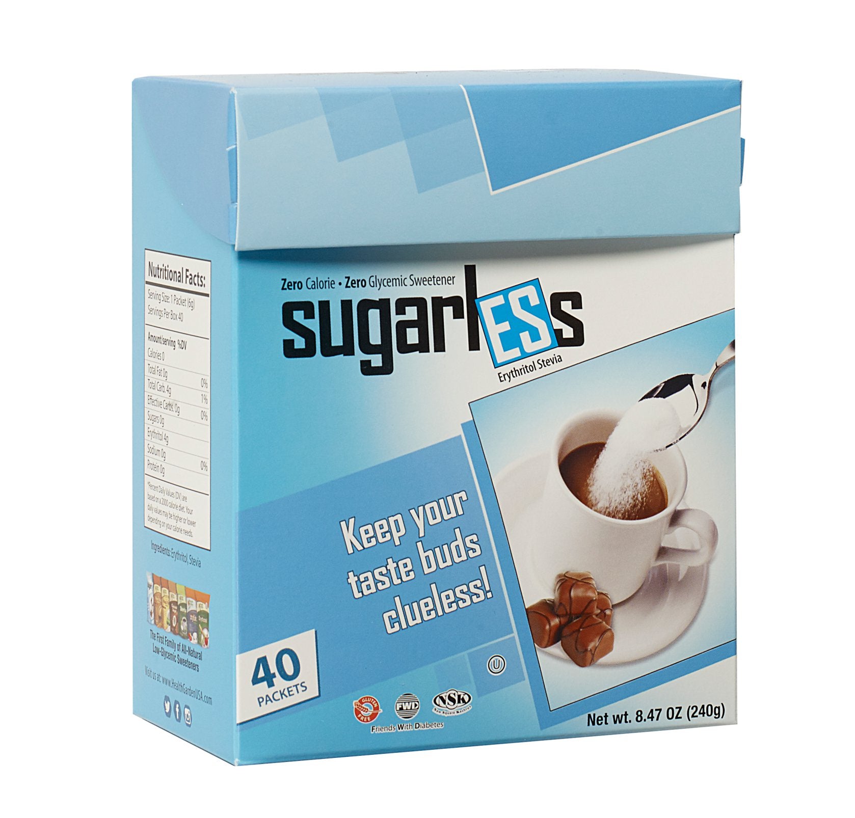 Buy Online Health Garden Sugarless Packets (Box of 40) - Convenient ...